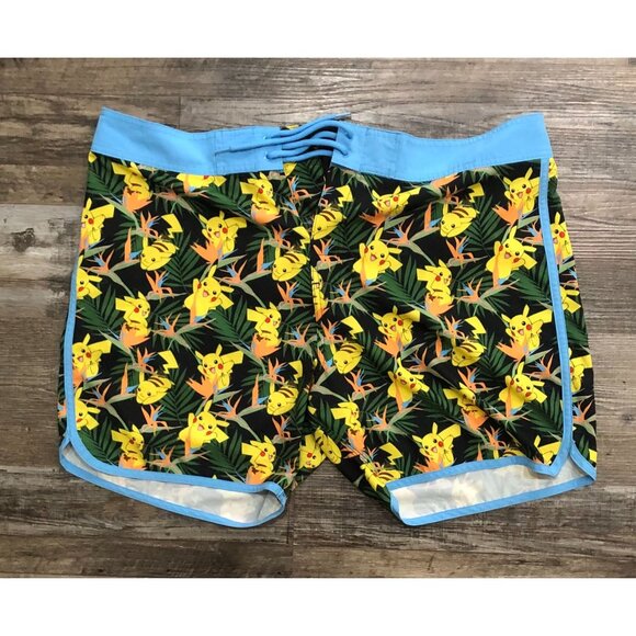 Pokemon | Swim | Pokemon Pikachu Birds Of Paradise Flower Swim Trunks ...